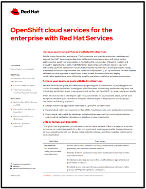 OpenShift cloud services for the enterprise with Red Hat Services